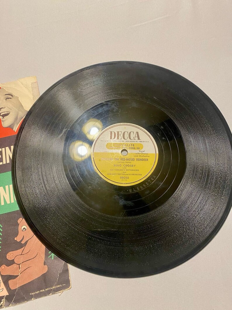 Vintage Bing Crosby Sings Rudolph Vinyl Record Album 1950 Original ...