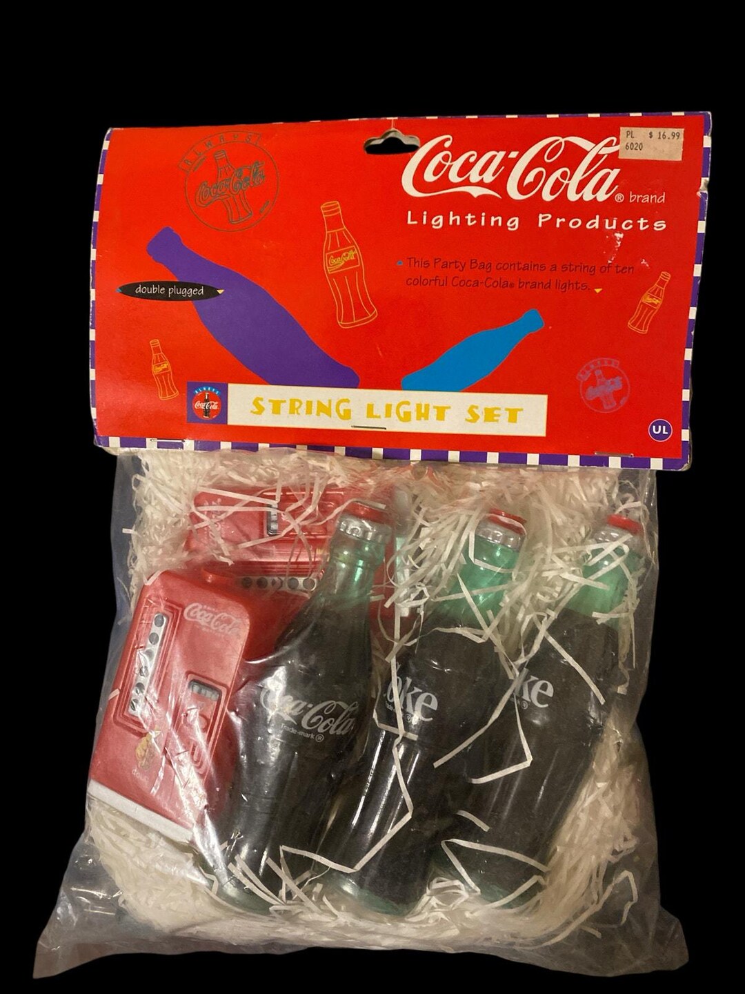 Coca-cola String Light Set 14 Feet W 10 Lights /covers 5 Bottle 5 ...