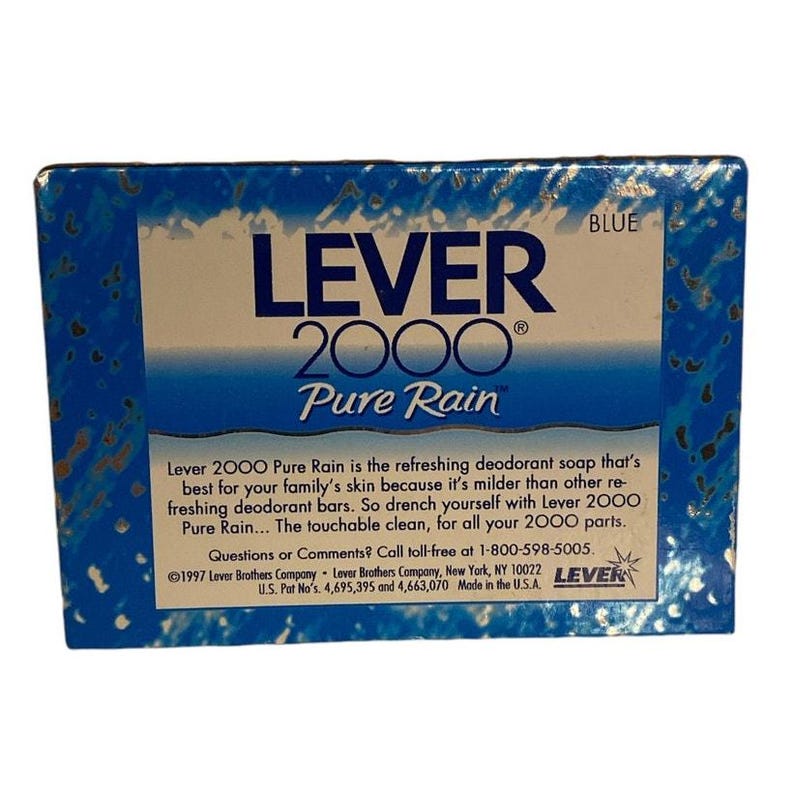 Lever 2000 Pure Rain 5oz Pure Refreshment Deodorant Soap 1997 Vintage ...