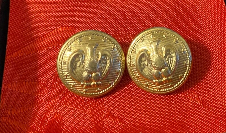 US Navy Uniform Buttons Gold Tone Eagle Anchor 13 Stars Militaria 15mm ...