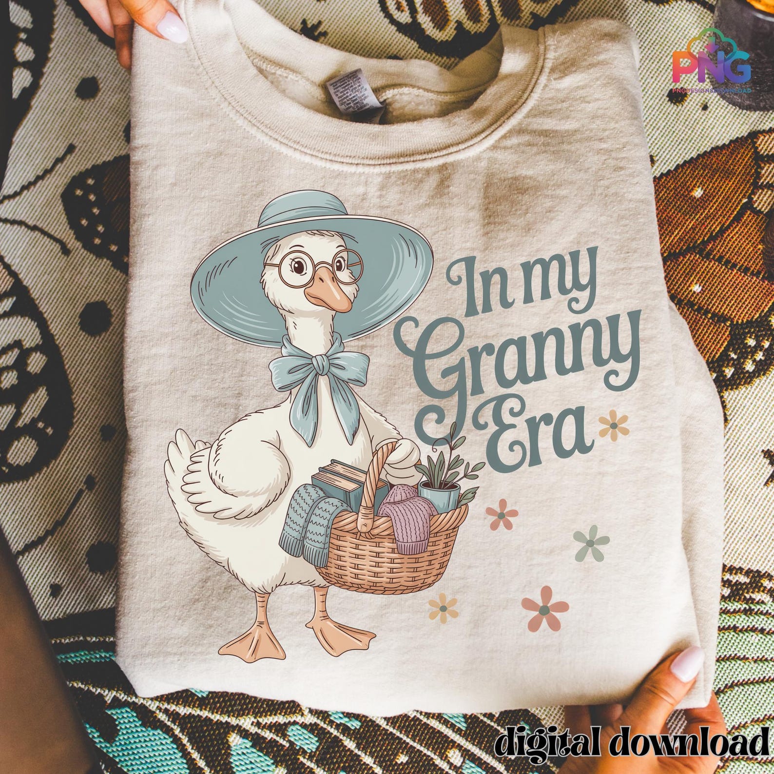 Cozy Vintage Goose PNG | in My Granny Era PNG | Thrifty Goose PNG ...
