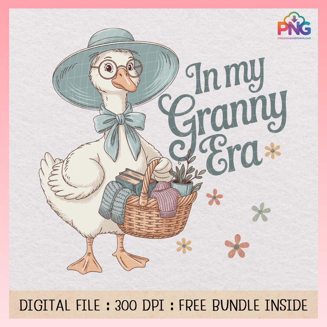 Cozy Vintage Goose PNG | in My Granny Era PNG | Thrifty Goose PNG ...