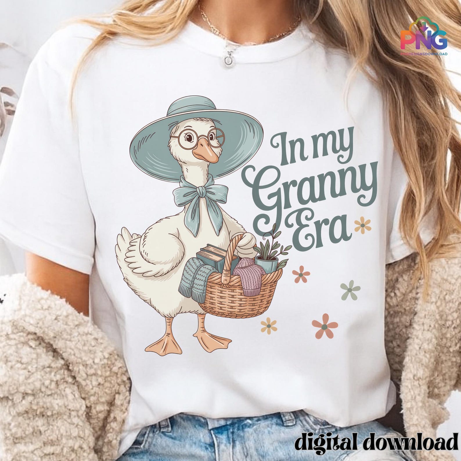 Cozy Vintage Goose PNG | in My Granny Era PNG | Thrifty Goose PNG ...