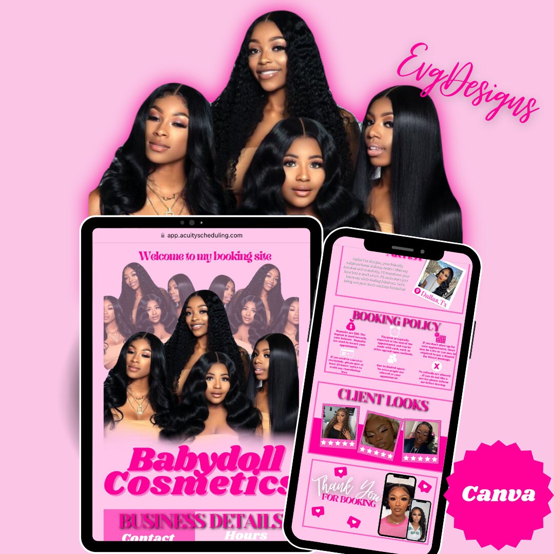 Makeup Artist Acuity Template acuity Scheduling Pink Canva Website ...