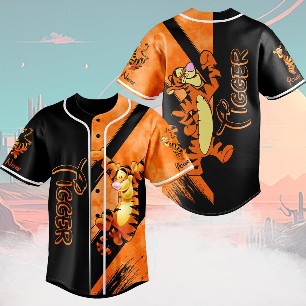 Winnie the Pooh Tigger Baseball Jersey, Personalized Tigger Jersey ...