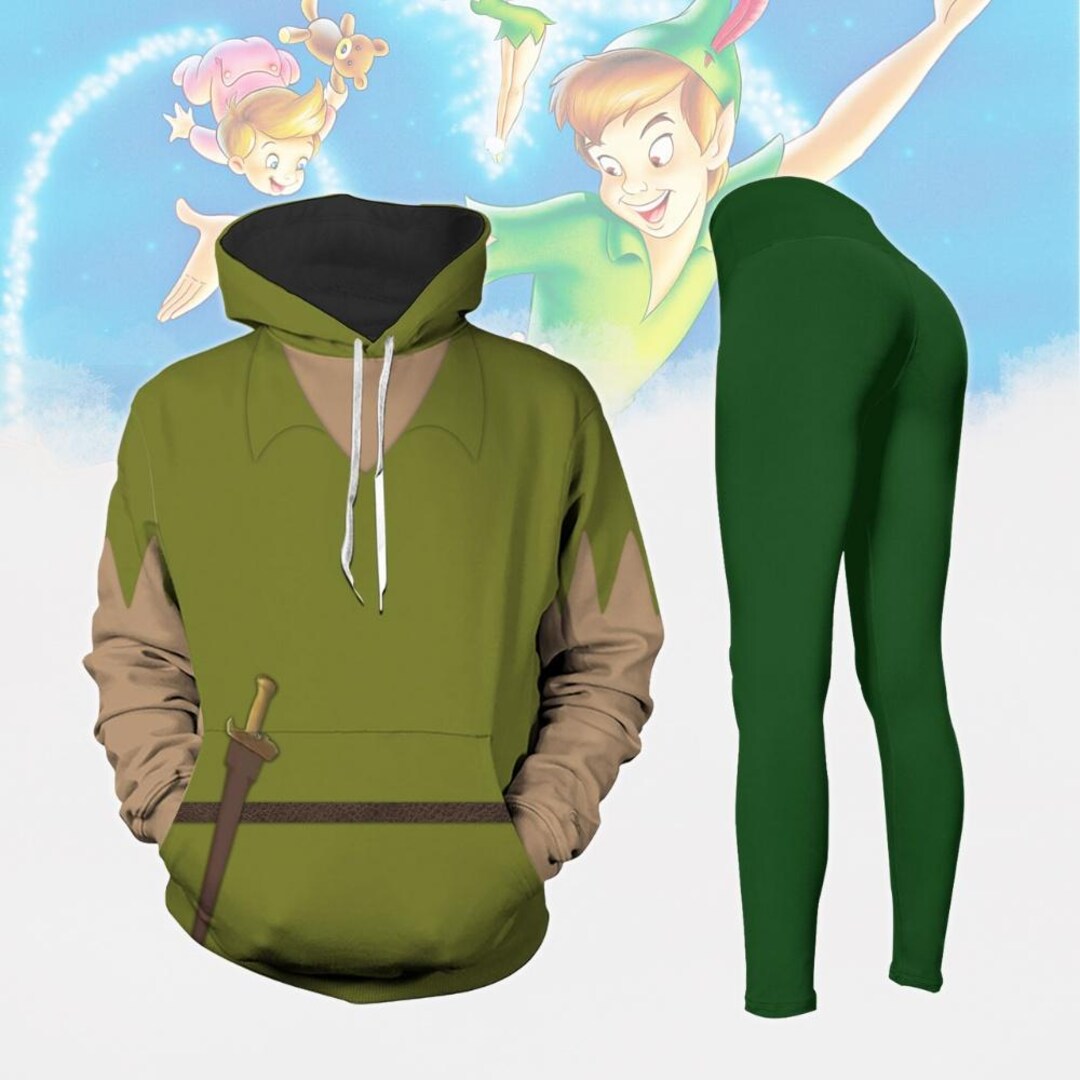 Christmas Peter Pan Cosplay Hoodie Leggings, Disney Peter Pan Shirt ...
