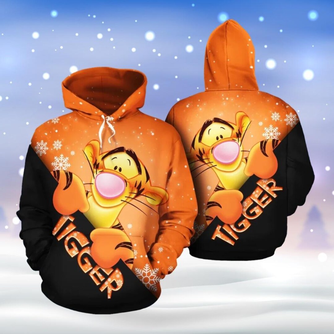 Disney Tigger Christmas Hoodie, Winnie the Pooh Xmas Shirt, Pooh Tigger ...
