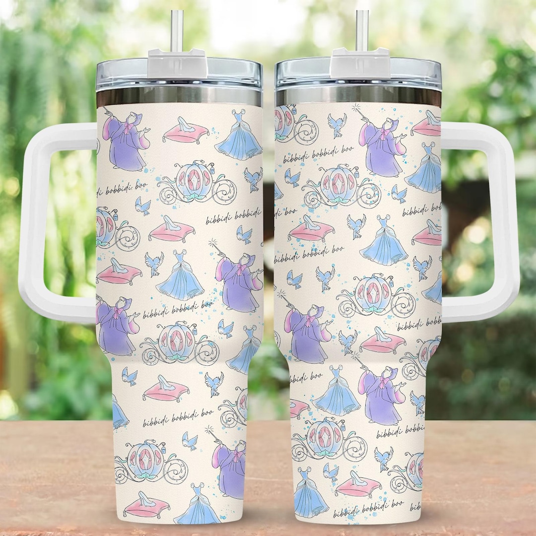Cinderella Fairy Godmother 40oz Tumbler, Disney Princess Stainless Steel Tumbler, Insulated ...