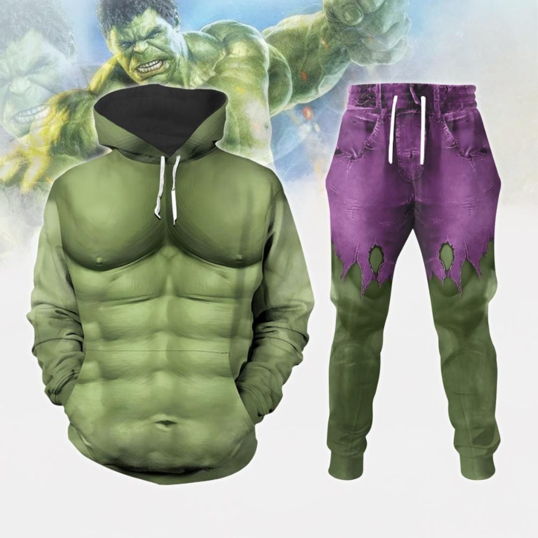 Hulk Costume Hoodie and Jogger, the Incredible Hulk Cosplay Shirt ...