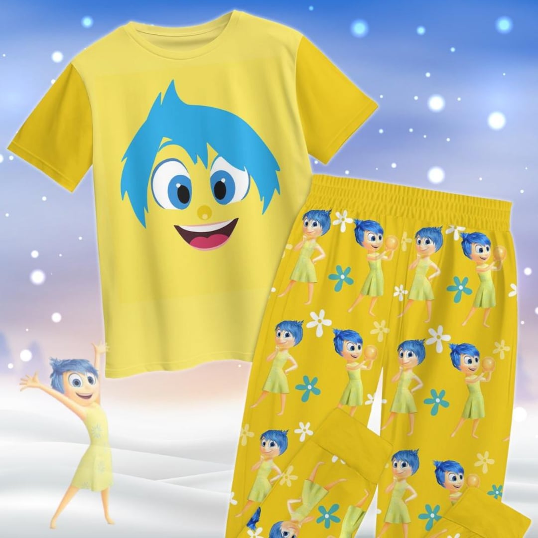 Inside Out Joy Pajamas Christmas, Inside Out Movie Pajamas, Disney Joy ...