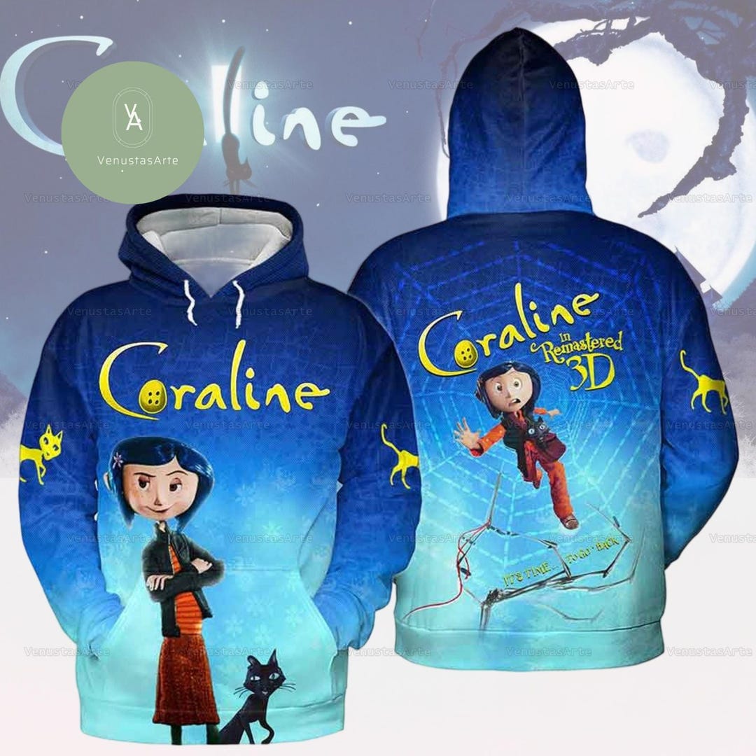 Coraline Doll Hoodie, Coraline Button Eye Shirt, Halloween Coraline ...