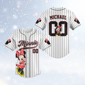 Personalized Minnie Mouse Baseball Jersey, Minnie Jersey Shirt, Disney ...
