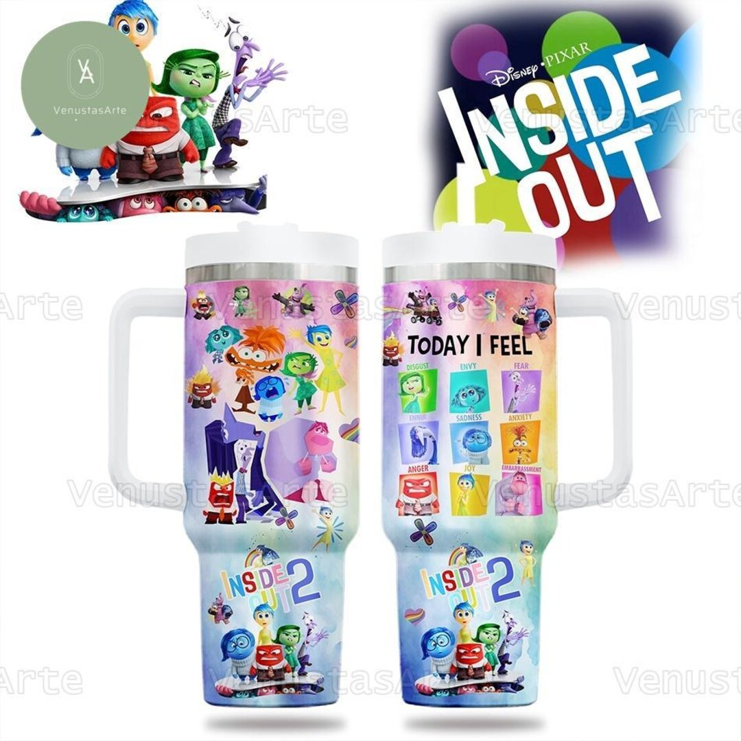 Inside Out 2 Tumbler 40oz, Disneyland Trip, Emotions Stainless Tumbler ...
