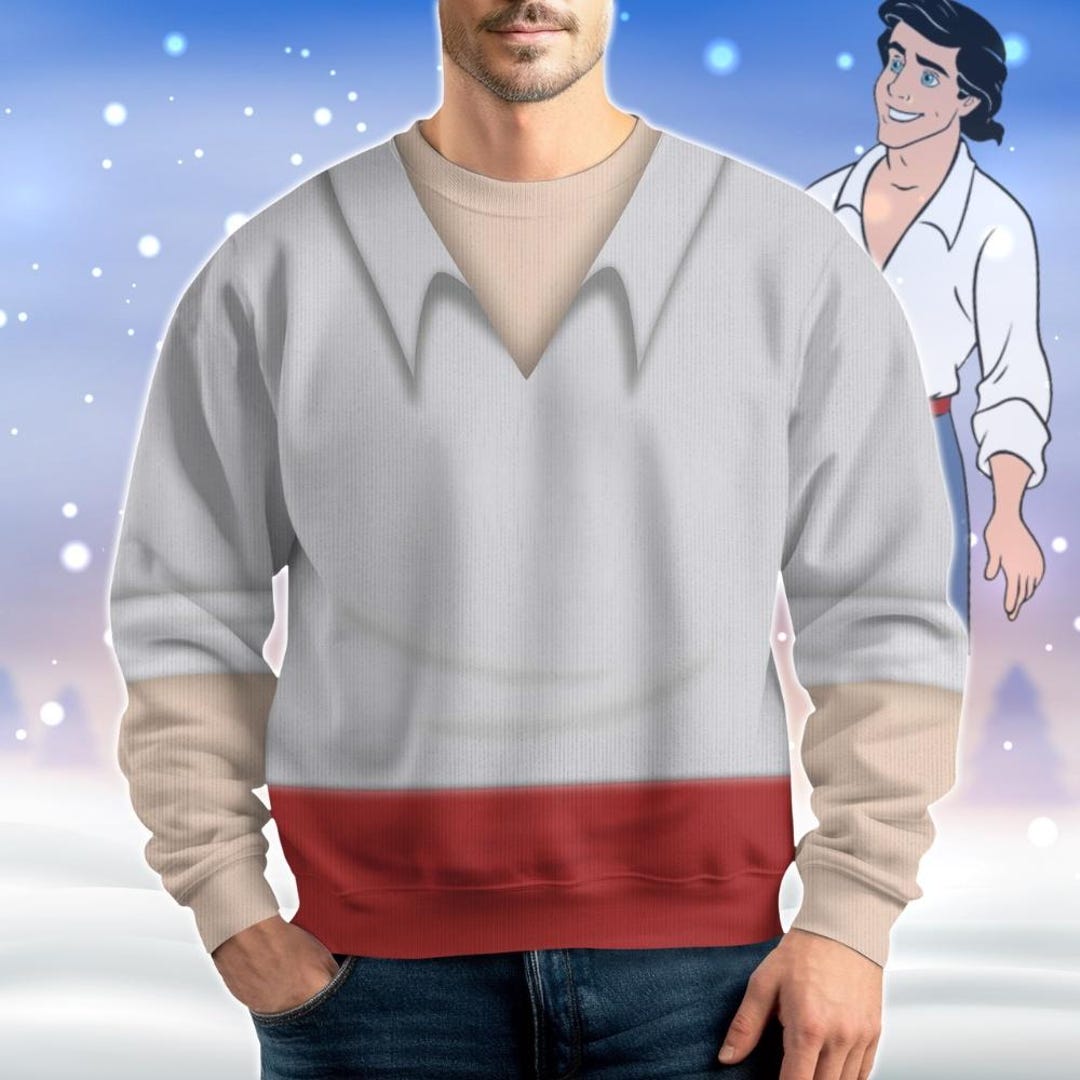The Little Mermaid Prince Eric Ugly Sweater, Disney Prince Cosplay ...