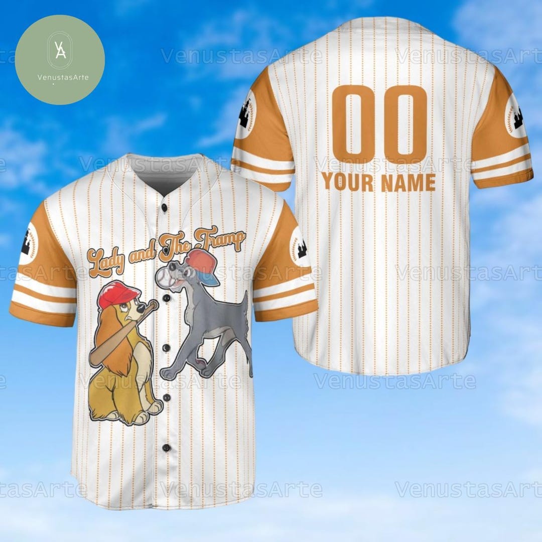 Custom Lady and the Tramp Baseball Jersey, Lady and the Tramp Jersey ...