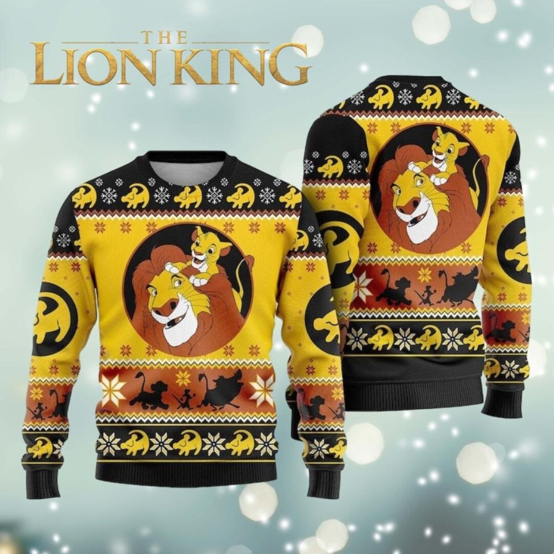 The Lion King Ugly Christmas Sweater, Simba Lion Christmas Sweater ...