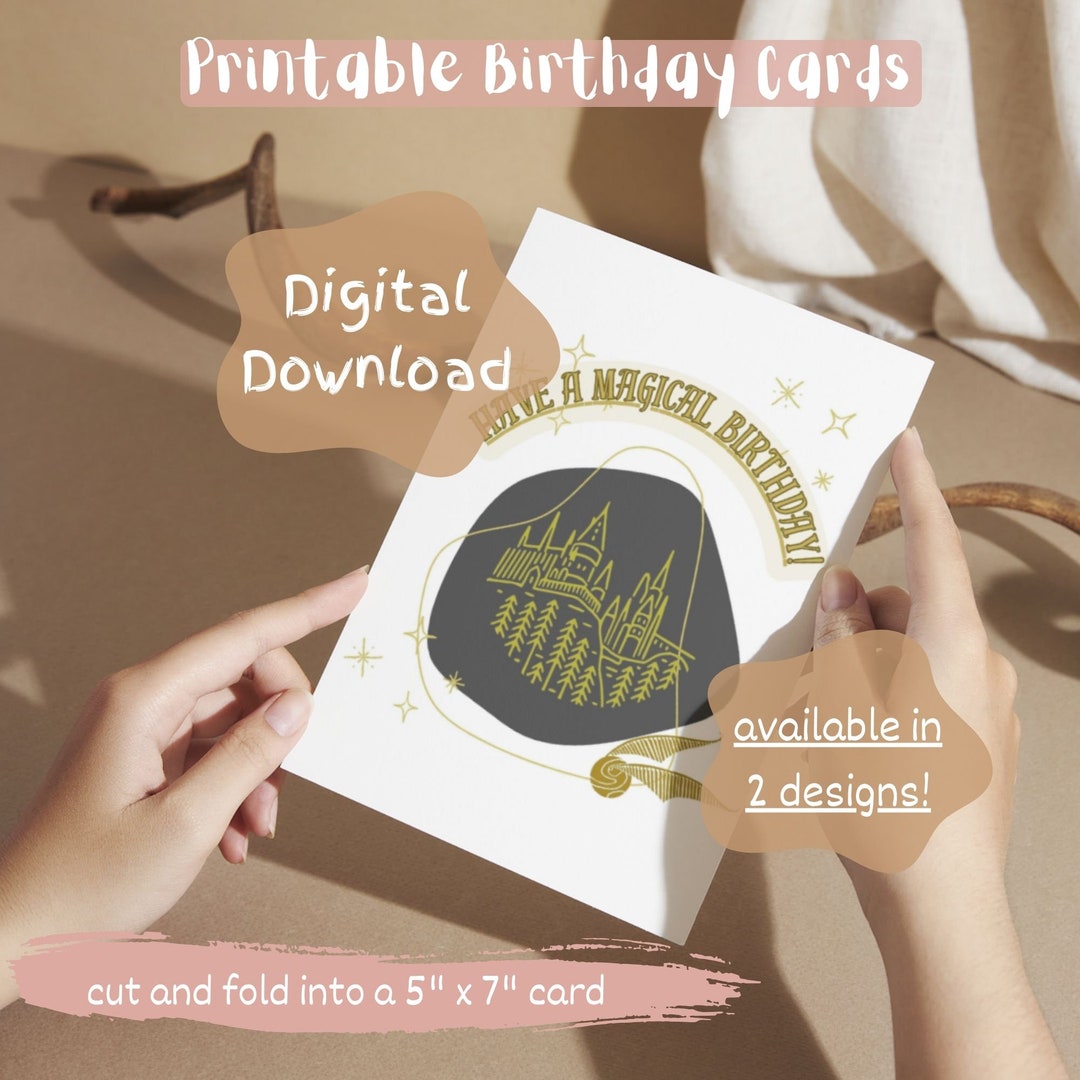 Printable Harry Potter Birthday Cards - Etsy UK