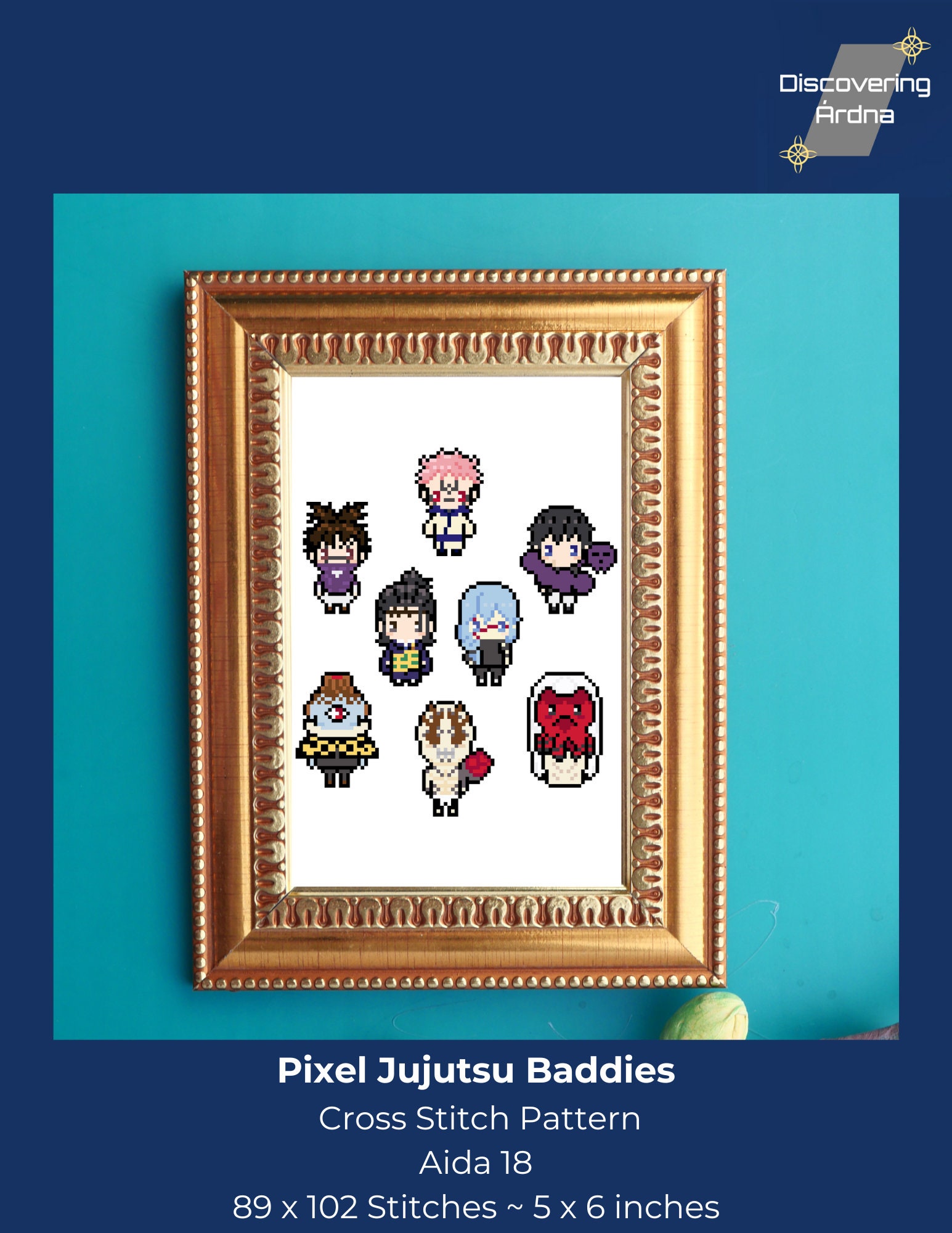 Pixel Jujutsu Baddies Cross Stitch Pattern - Etsy