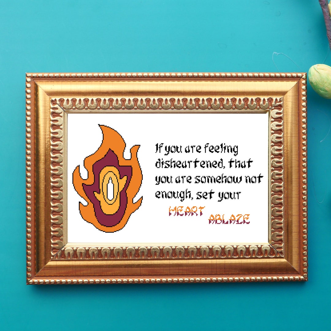 Flame Hashira Encouragement Cross Stitch Pattern - Etsy
