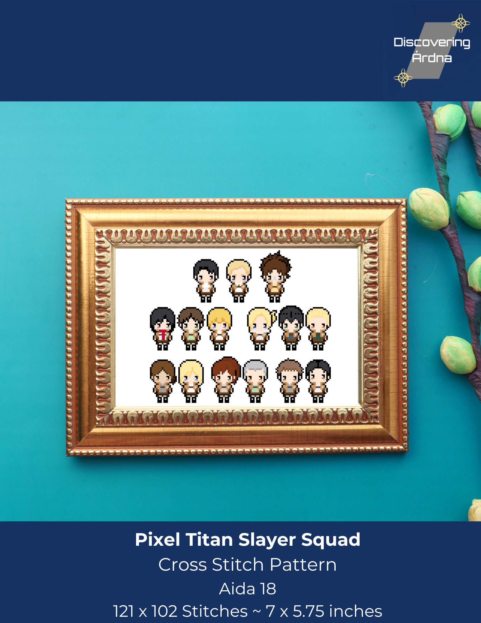 Pixel Slayer Squad Cross Stitch Pattern - Etsy