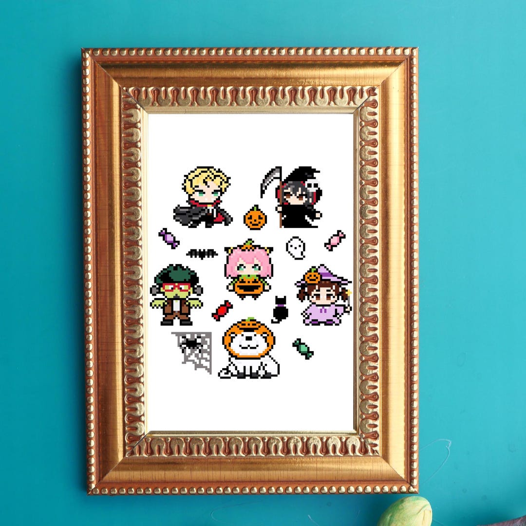 Spy Pixel Halloween Cross Stitch Pattern - Etsy