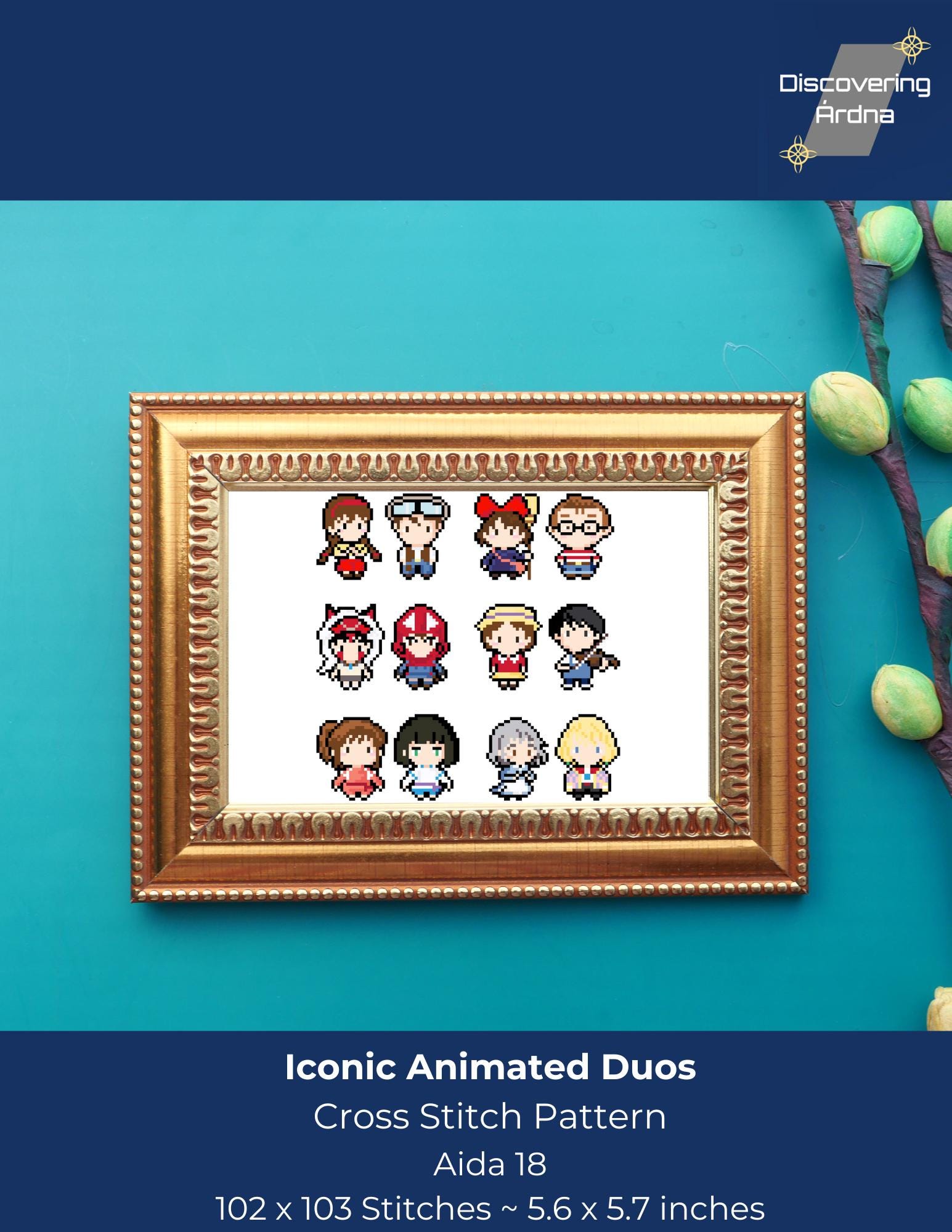 Iconic Animated Duos Cross Stitch Pattern - Etsy