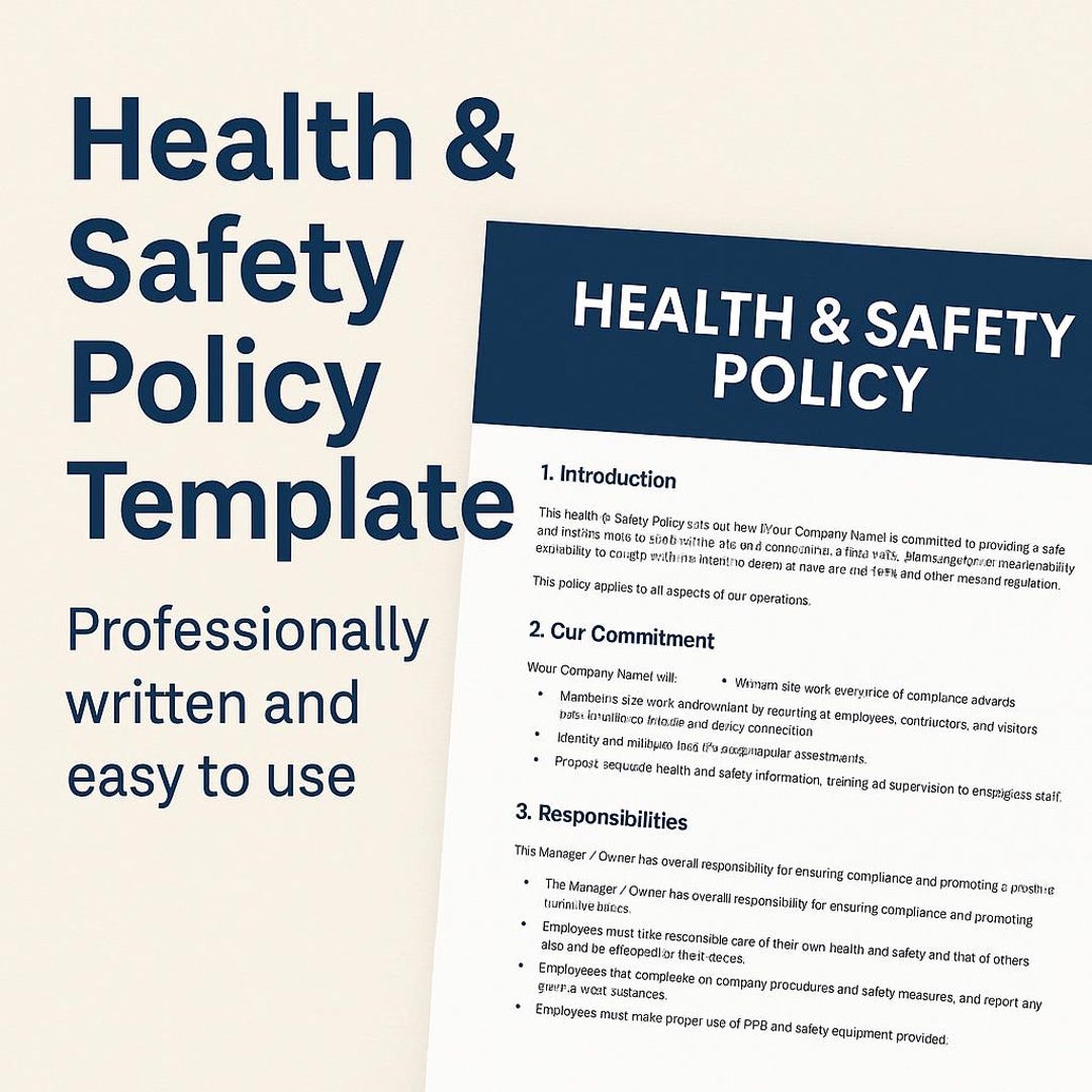 Health & Safety Policy Template | Workplace Safety Compliance ...