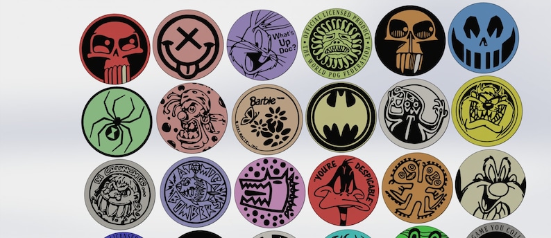 Pog Slammers Collection Set Stl Dxf Files Ultra Rare - Etsy
