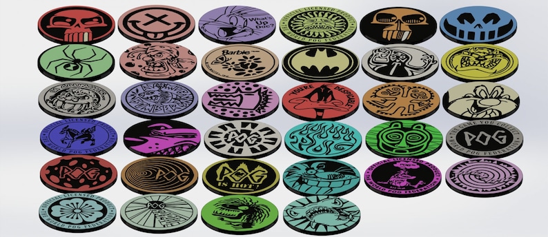 Pog Slammers Collection Set Stl Dxf Files Ultra Rare - Etsy