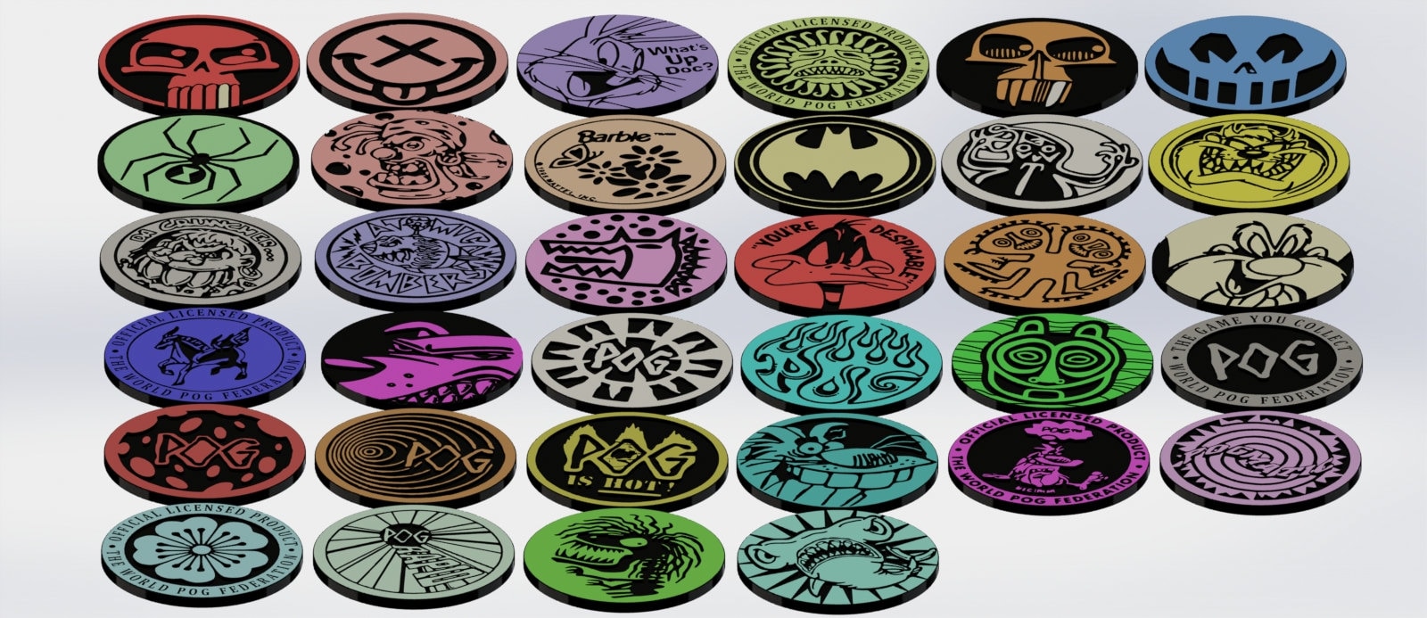 Pog Slammers Collection Set Stl Dxf Files Ultra Rare - Etsy