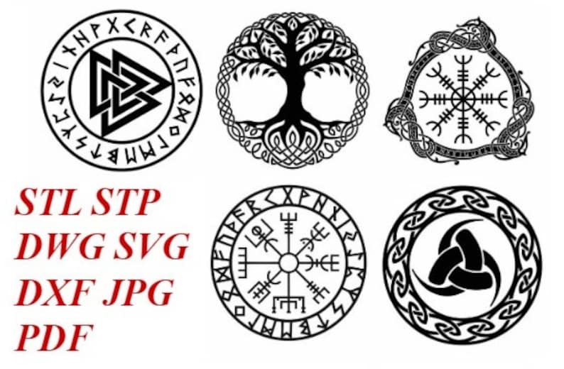 Viking Symbols Stl, Dxf, Svg, Stp for 3d Printing & Laser Engraving ...
