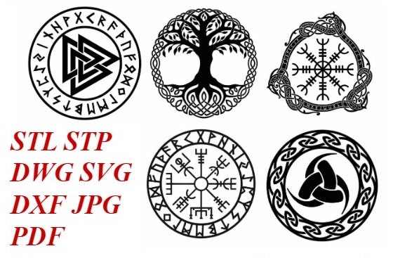 Viking Symbols Stl, Dxf, Svg, Stp for 3d Printing & Laser Engraving ...