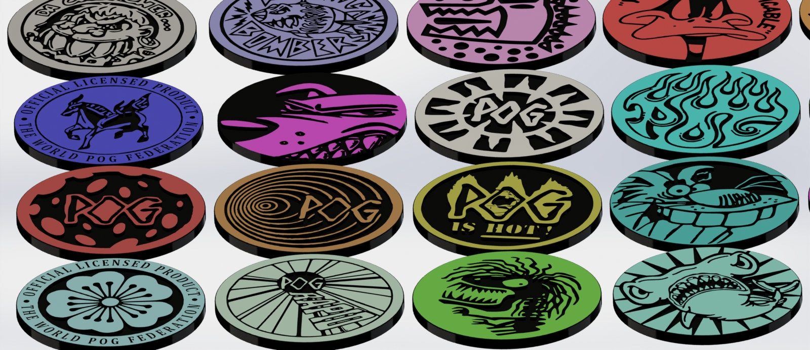 Pog Slammers Collection Set Stl Dxf Files Ultra Rare - Etsy