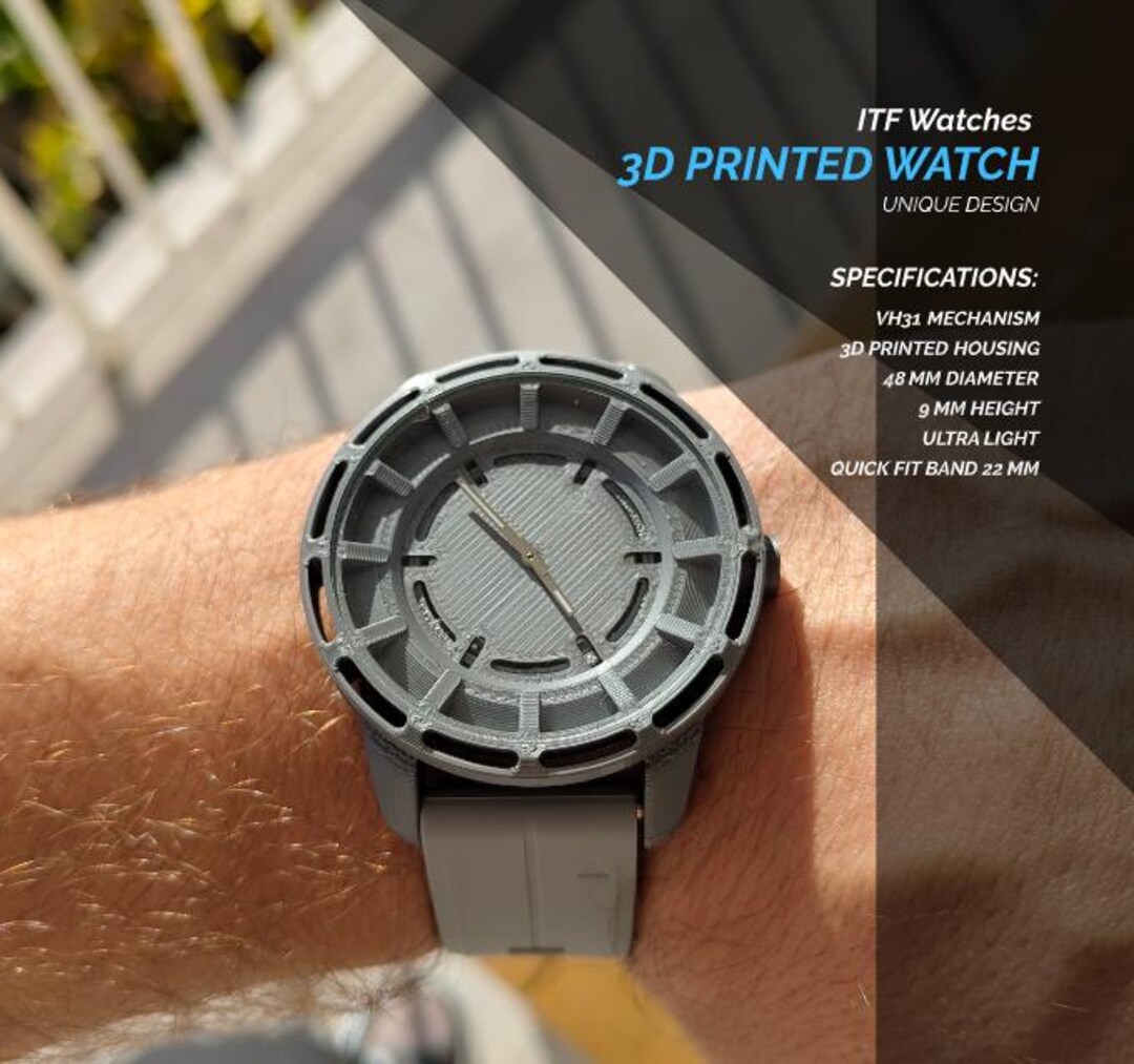 3D Printed Watch ITF Watches Unique Design - Etsy