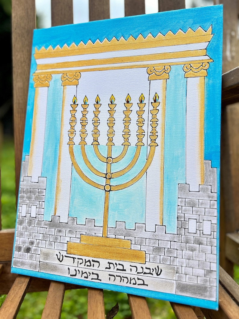 Paint Your Own Menorah Judaica Painting Kit, DIY Jewish Art, Acrylic ...