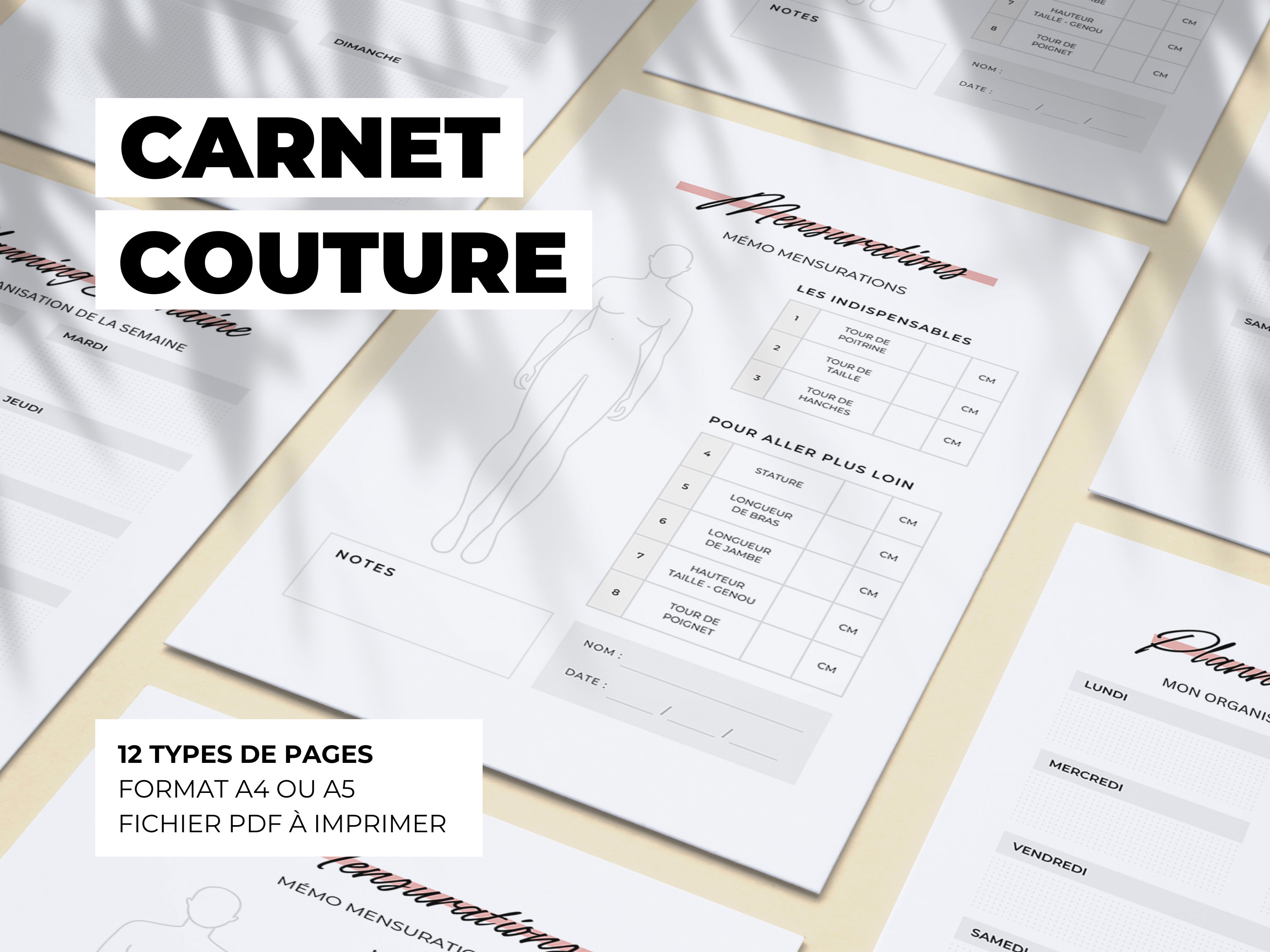 Printable PDF Sewing Planner | Sewing Notebook | Sewing Journal | A4-A5 ...