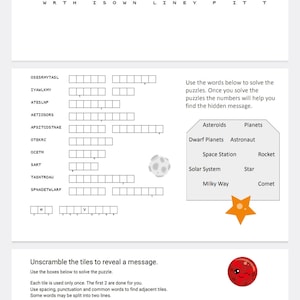 Space Themed Activity Pack - Etsy