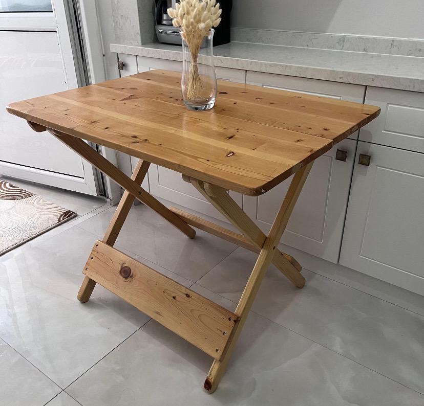 Small Space Table, Wood Folding Dining Table, Fold Away Dinner Table ...