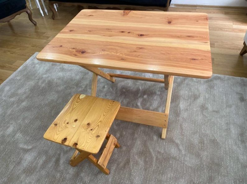 Collapsible Table, Wood Folding Table, Wooden Foldable Table ...