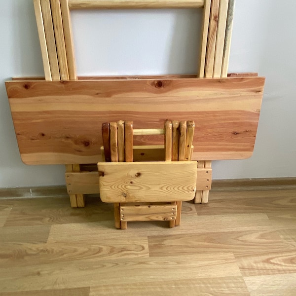 Wood Folding Table - Etsy