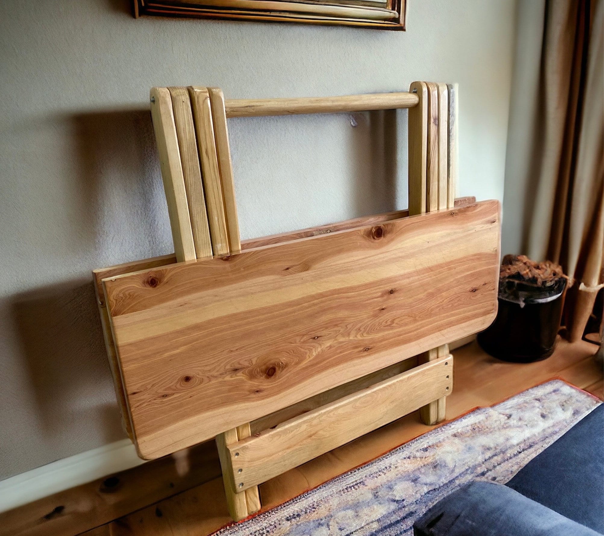 Small Space Table, Wood Folding Dining Table, Fold Away Dinner Table ...