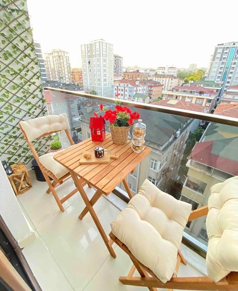 Multifunctional Balcony Table and Chairs, Foldable Balcony Table ...