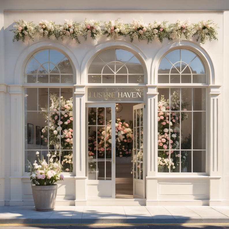 Florist Shop Mockup, Storefront Facade Design, Window Signage, Logo ...