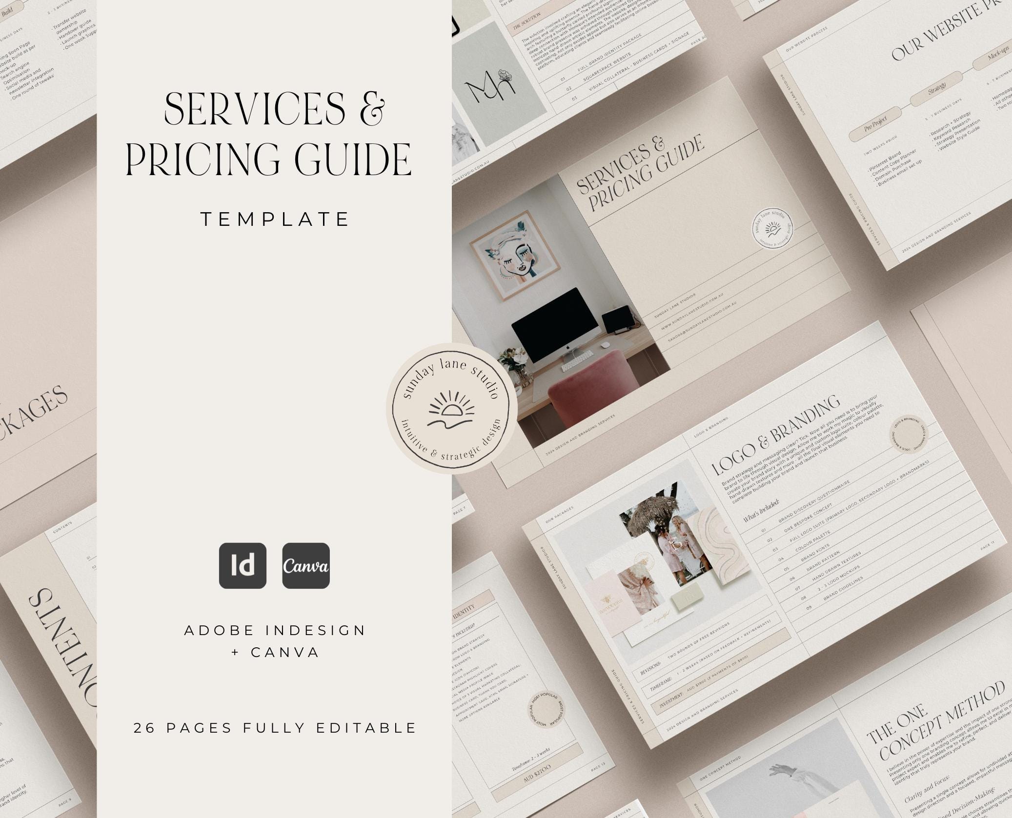 Services and Pricing Guide Template for Designers | Process and ...