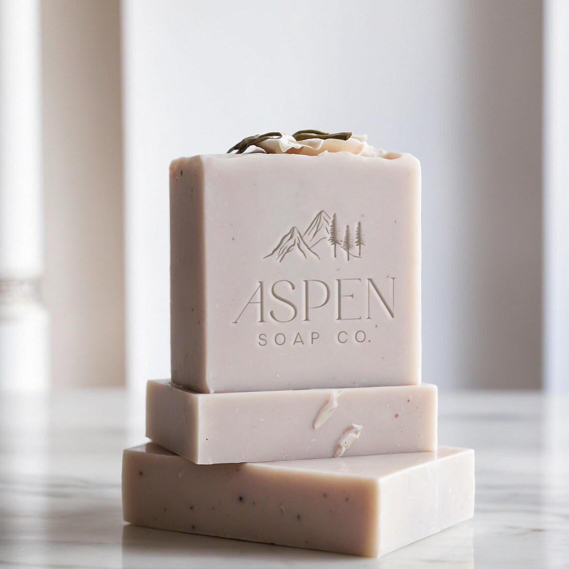 Artisan Soap Mockup, Stacked Soap Bar PSD, Embossed Logo Mockup ...