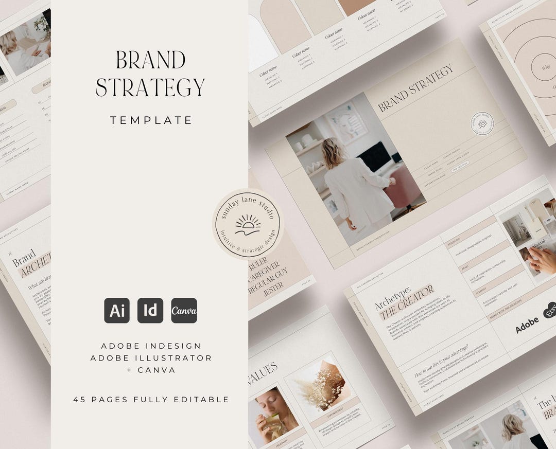 STUNNING Brand Strategy Template for Designers | Branding Workbook ...