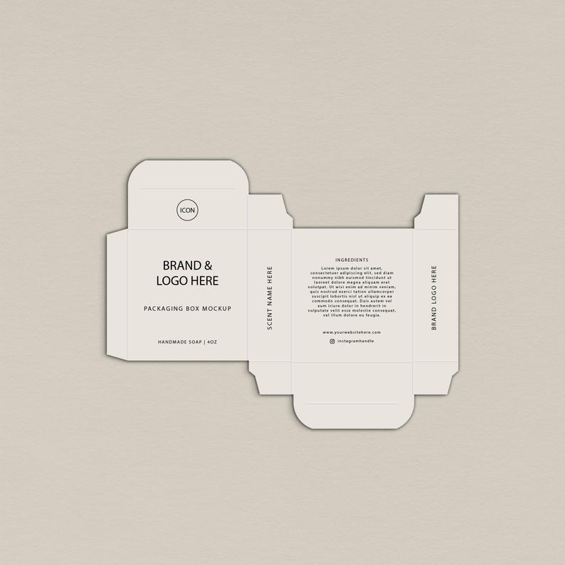 Flat Soap Packaging Box Mockup | PSD + AI Template With Smart Layers ...