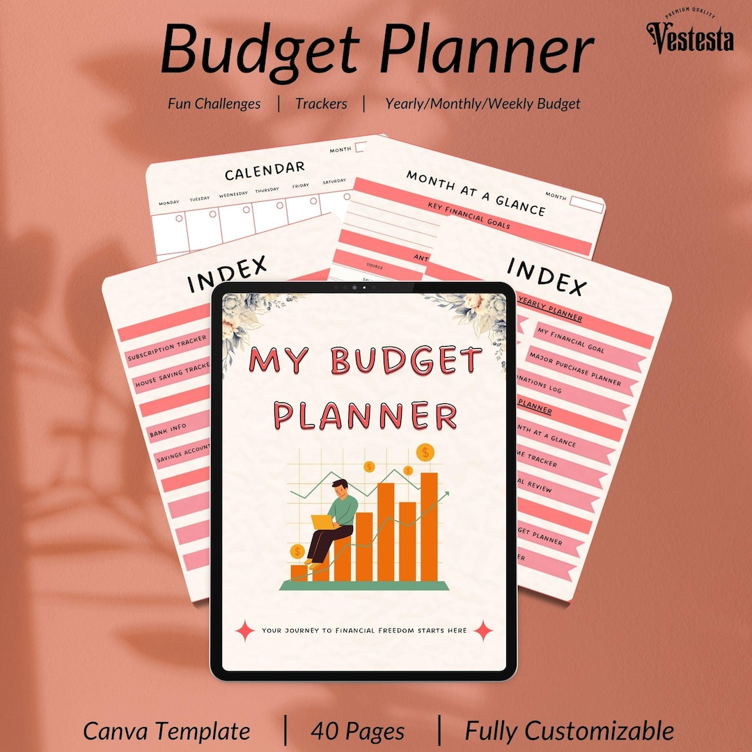 Red Budget Planner Printable | Financial Planning Tracker | Weekly ...