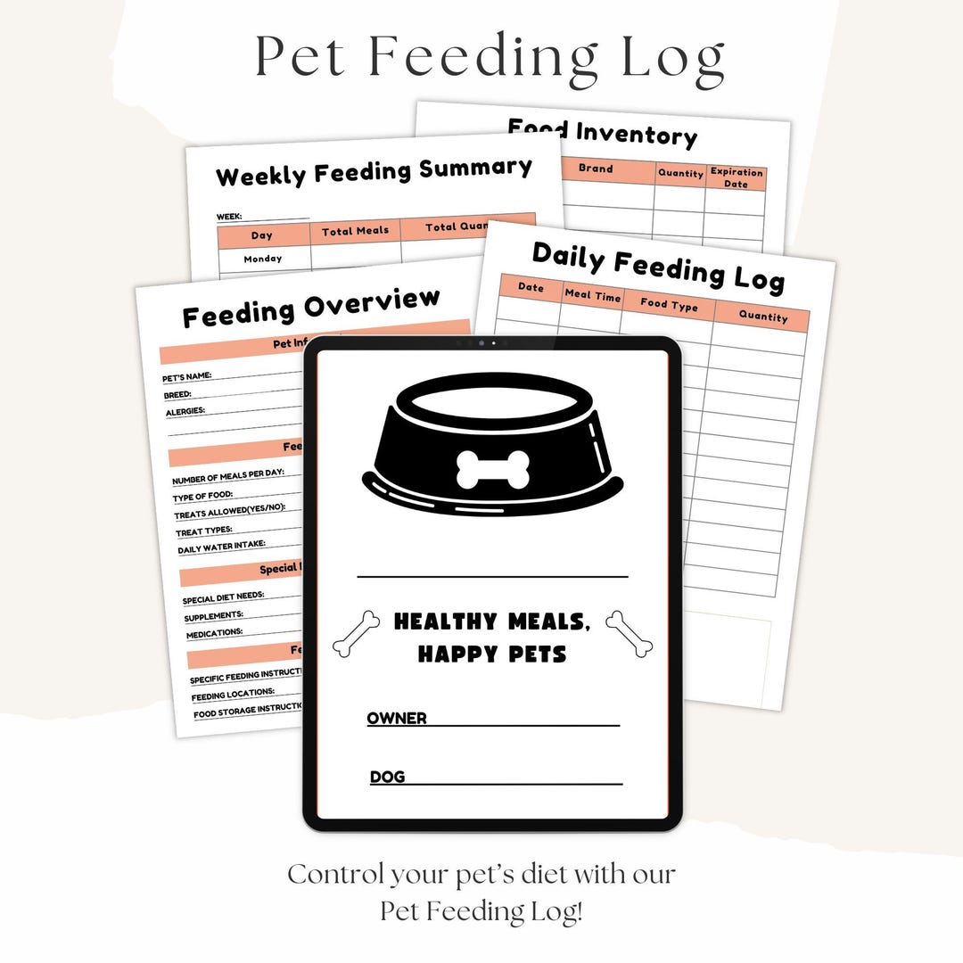 Handy Pet Feeding Log - Easy-to-use Tracker for Pets, Monitor Special ...