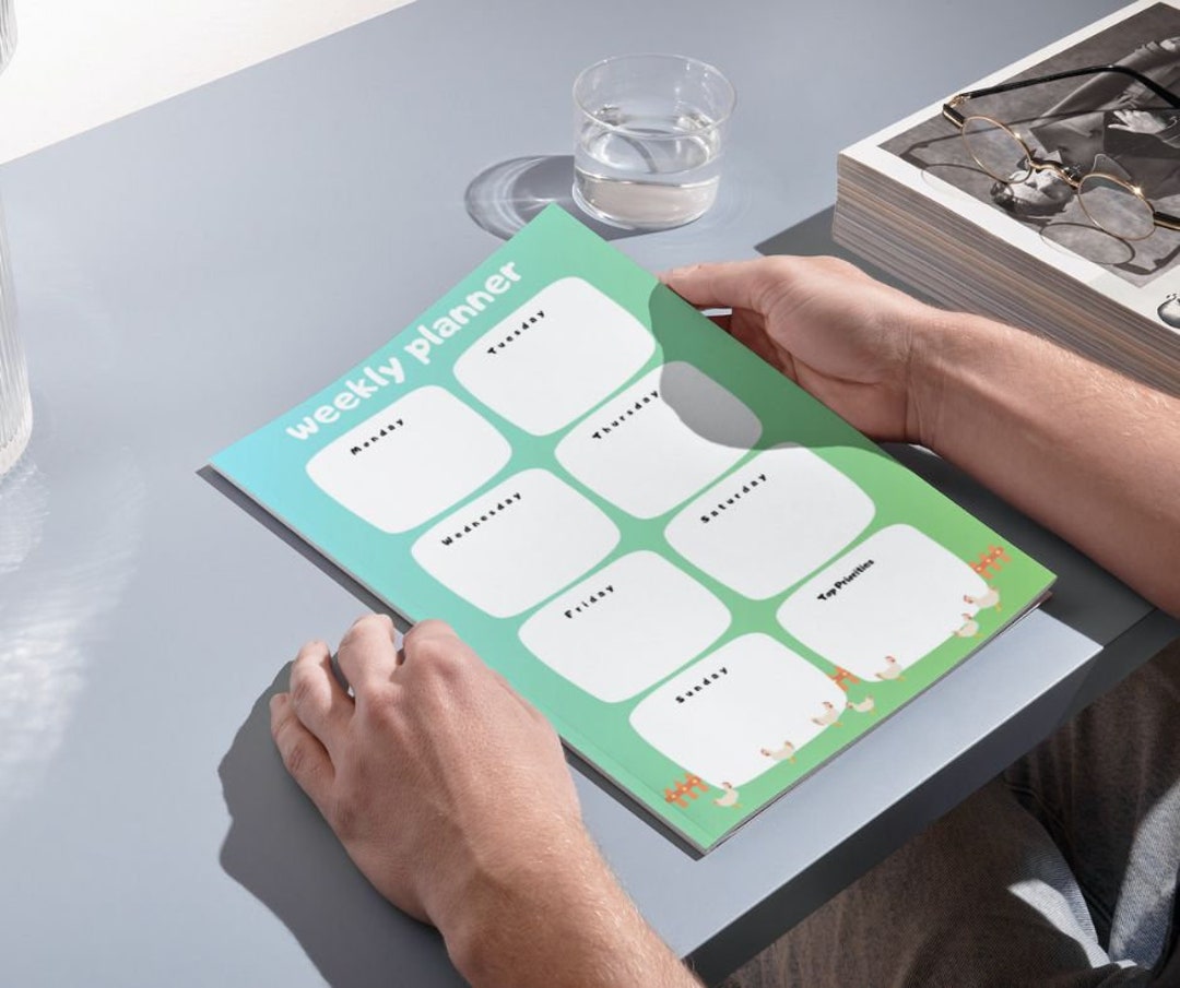 Digital Farm Planner, Simple Cute Farm Animals Daily Weekly Planner - Etsy